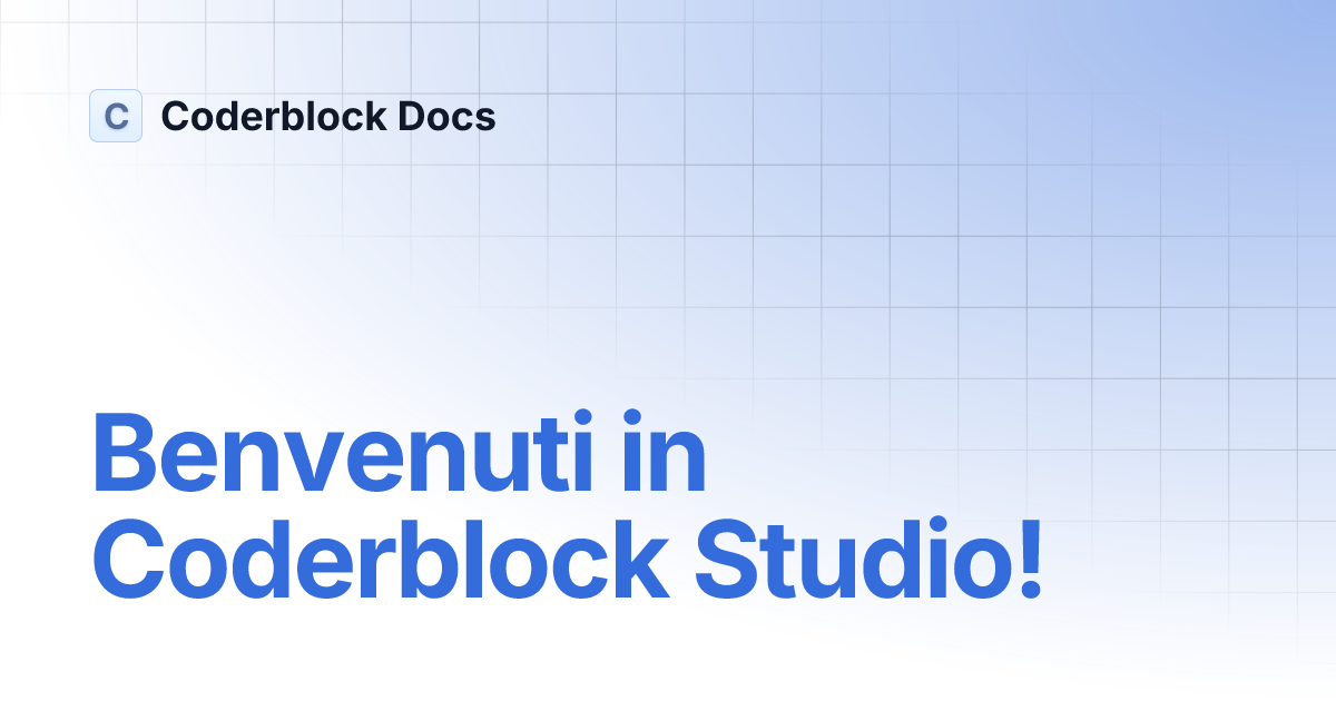 Benvenuti in Coderblock Studio! | Coderblock Docs